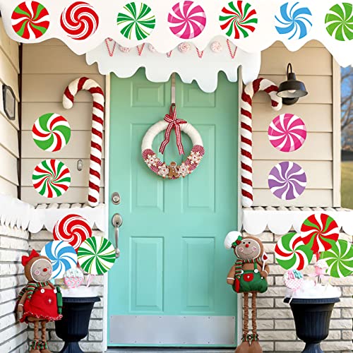 45 Pcs Double-Sided Peppermint Cutouts Colorful Candies Cut-Outs Bulletin Board Classroom Christmas Party Decorations