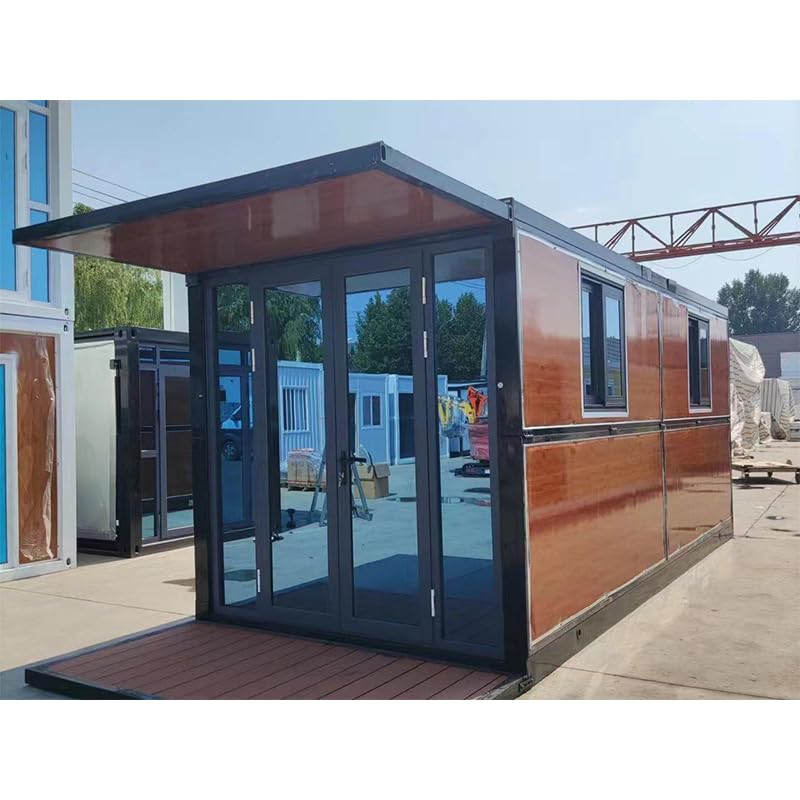 20FT Tiny House - Prefab Portable Container Home with 2 Bedrooms, Bathroom, and Kitchen - Foldable Steel Frame Mobile Home for Adult Living - 1 Year Warranty - Modern Design