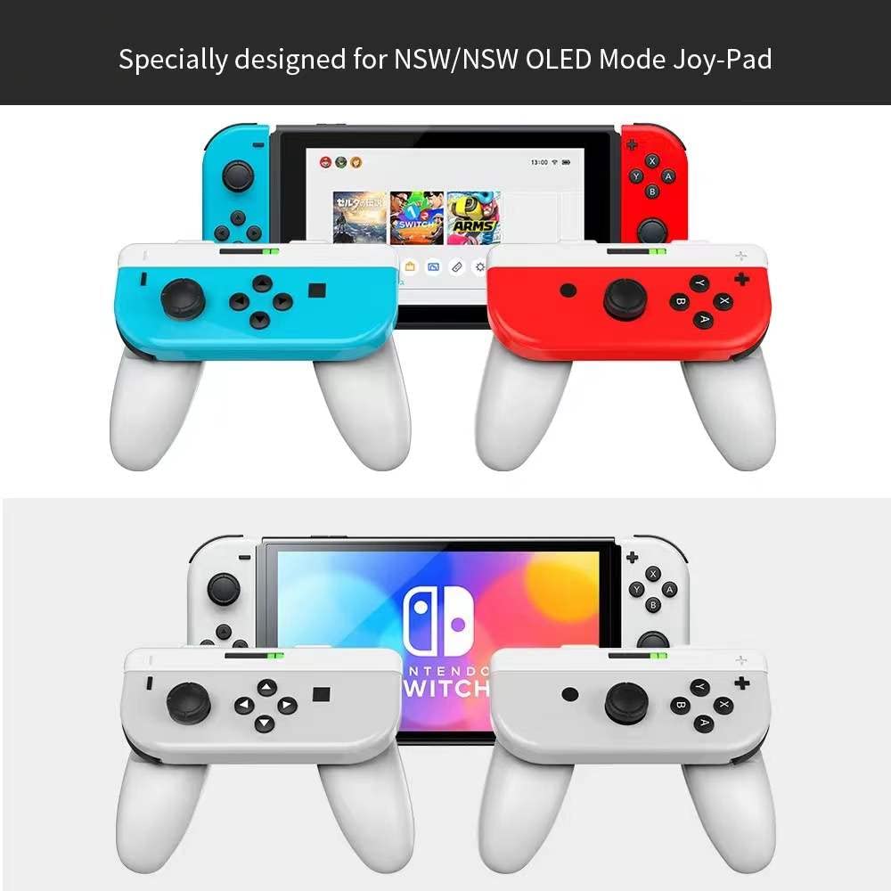 2 Pack Swtich Joycon Grips Compatible with Nintendo Switch & Switch OLED Joy-Con Controllers, Ergonomic Design Grip Handle Kit for Nintendo Switch