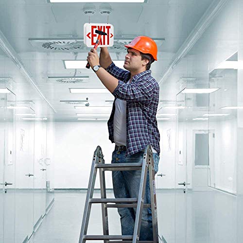 OSTEK Red LED Exit Emergency Sign Light - Standard - Battery Backup, Dual LED Lamp ABS Fire Resistance UL-Listed 120-277V (RED EXIT SIGN)