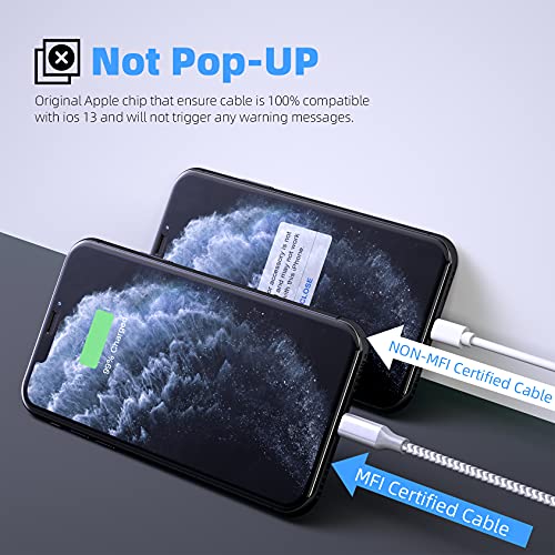 Apple MFi Certified iPhone Charger Fast Charging 3 Pack 10 FT Lightning Cable Nylon Braided Long iPhone Charger Cord Compatible with iPhone 13/12/11 Pro/MAX/XR/XS/X/8/7/Plus/6S/6/SE/5S/iPad and More