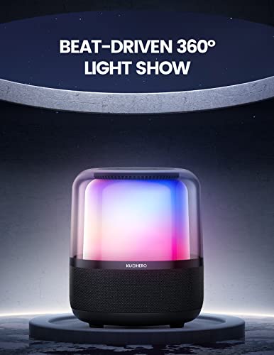50W Subwoofer Bluetooth Speaker, Night Lights Speaker with Beat-Driven Light Show, True Wireless Stereo Pairing/Aux/TF Card, 24Hrs Playtime, Punchy Bass Loud for Party Home, Decoration Gift Lamp