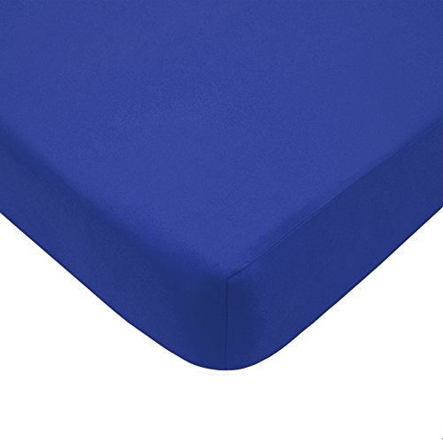 American Baby Company 100% Natural Cotton Percale Fitted Crib Sheet for Standard Crib and Toddler Mattresses, Royal, Soft Breathable, for Boys