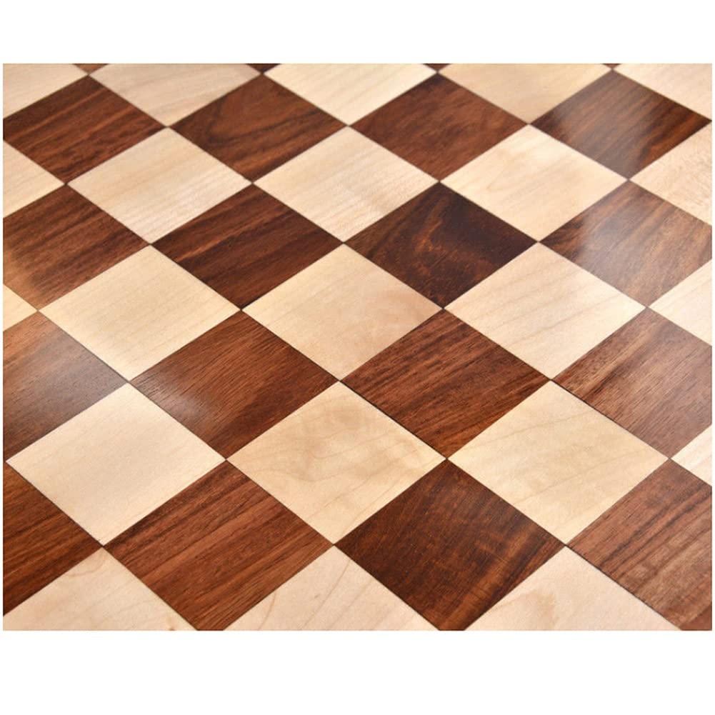 19x19in Classic Chess Board Boxwood and Dalbergiawood Chess Board 2cm Thick Chessboard for Adults Kids Gift,Board Only