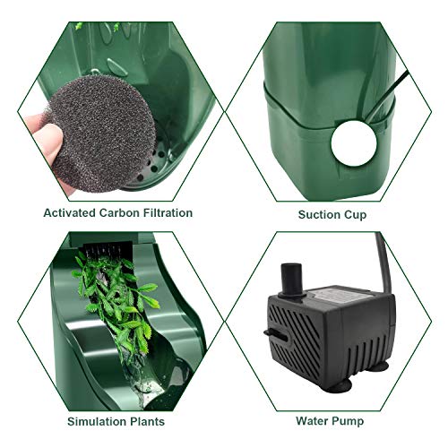 Reptile Chameleon Drinking Fountain Water Dripper, Suitable for Snake, Gecko, Lizard, Chameleon, Bearded Dragon Water Dispenser Water Dish Bowl, Reptiles Habitat Waterfall & Tank Accessories Kit