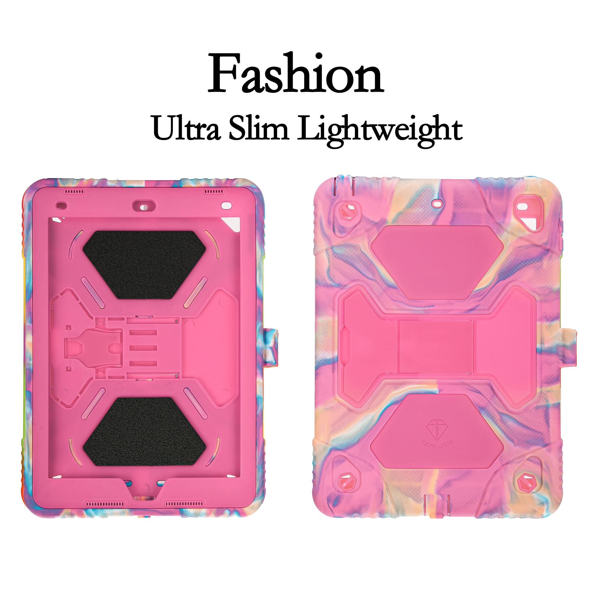 iPad Air 2 Case iPad 6th Generation Case iPad 5th Generation Case Shockproof Case Ultra Slim Lightweight Stand Case for 9.7 inch iPad (Pink)