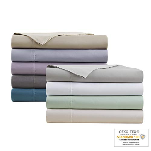 Beautyrest BR 600 TC Cooling Cotton Blend Solid Sheet 16 Inch Deep Pocket Hypoallergenic, All Season, Soft Bedding-Set, Matching Pillow Case, Queen, White 4 Piece,BR20-0987