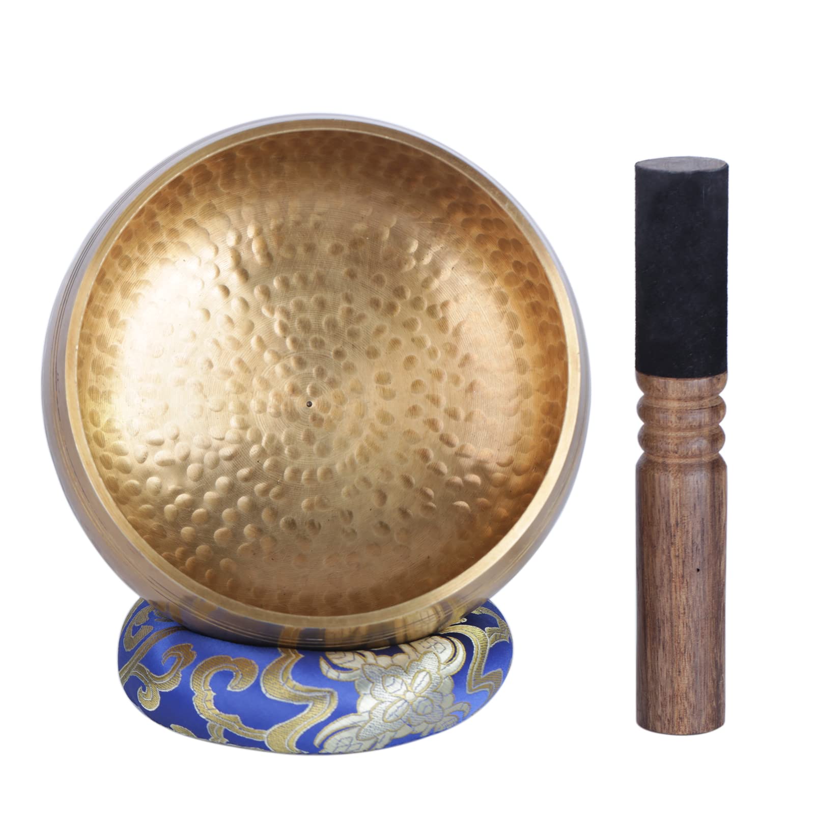 6.1inch sound bowl meditation set Handcrafted tibetan singing bowl heart chakra sound bath bowl zen music healing frequencies Yoga Prayer and Mindfulness Nepal meditation mat accessories (15.5cm)