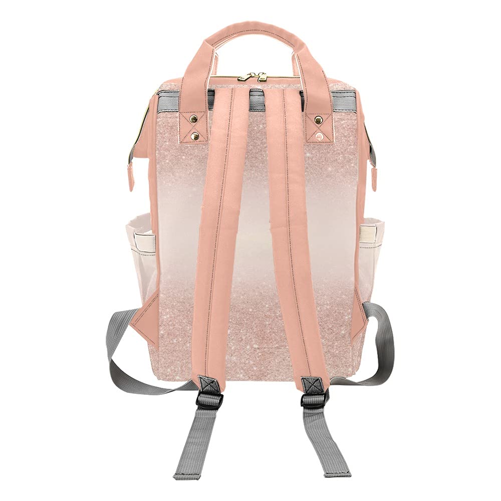 XOZOTY Print Pink Bunny Diaper Bags Backpack with Name Personalized Baby Bag Nursing Nappy Bag Gifts