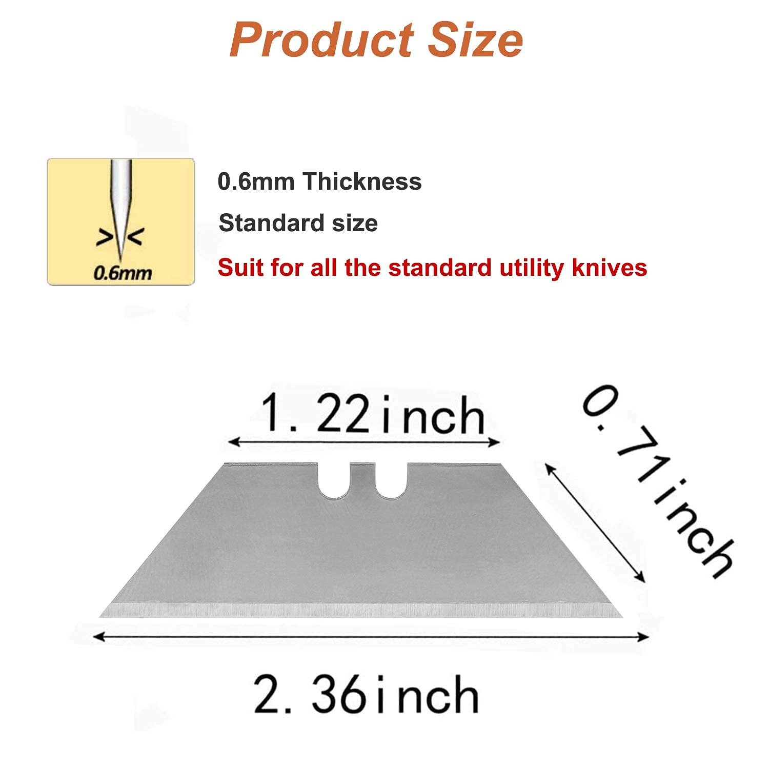 30 Pack Utility Knife Blades, SK5 Steel Heavy Duty Box Cutter Replacement Blades with Plastic Case, Standard Size Razor Blades for Most Standard Utility Knives