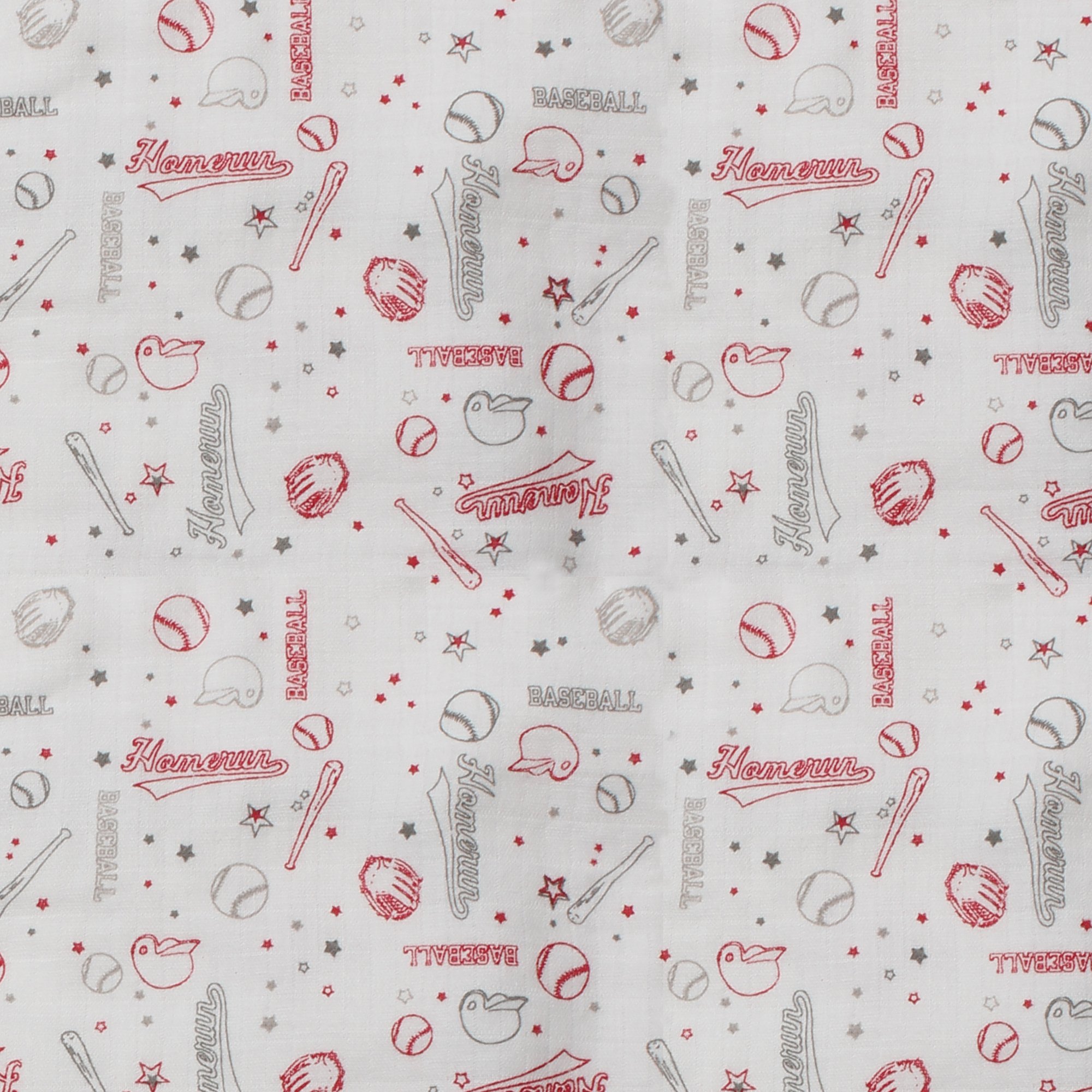 Bacati Muslin 2 Piece Security Blankets, Baseball/Red/Grey