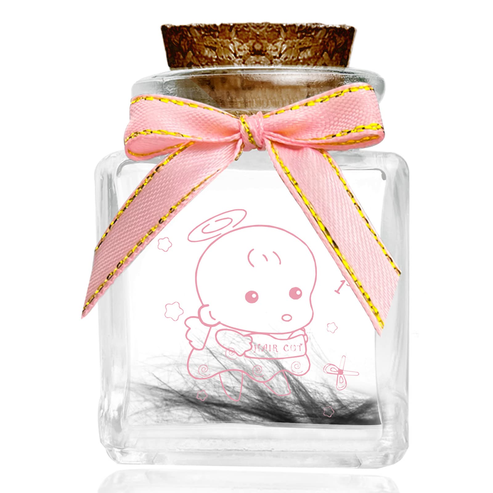 1DFAUL First Haircut Keepsake, Baby First Curl Keepsake Box for Memory Box for Keepsakes Holder, Hair Keepsake for Christening, Baby Shower Birthday Gift, Keep The Childhood Memory (Girl)