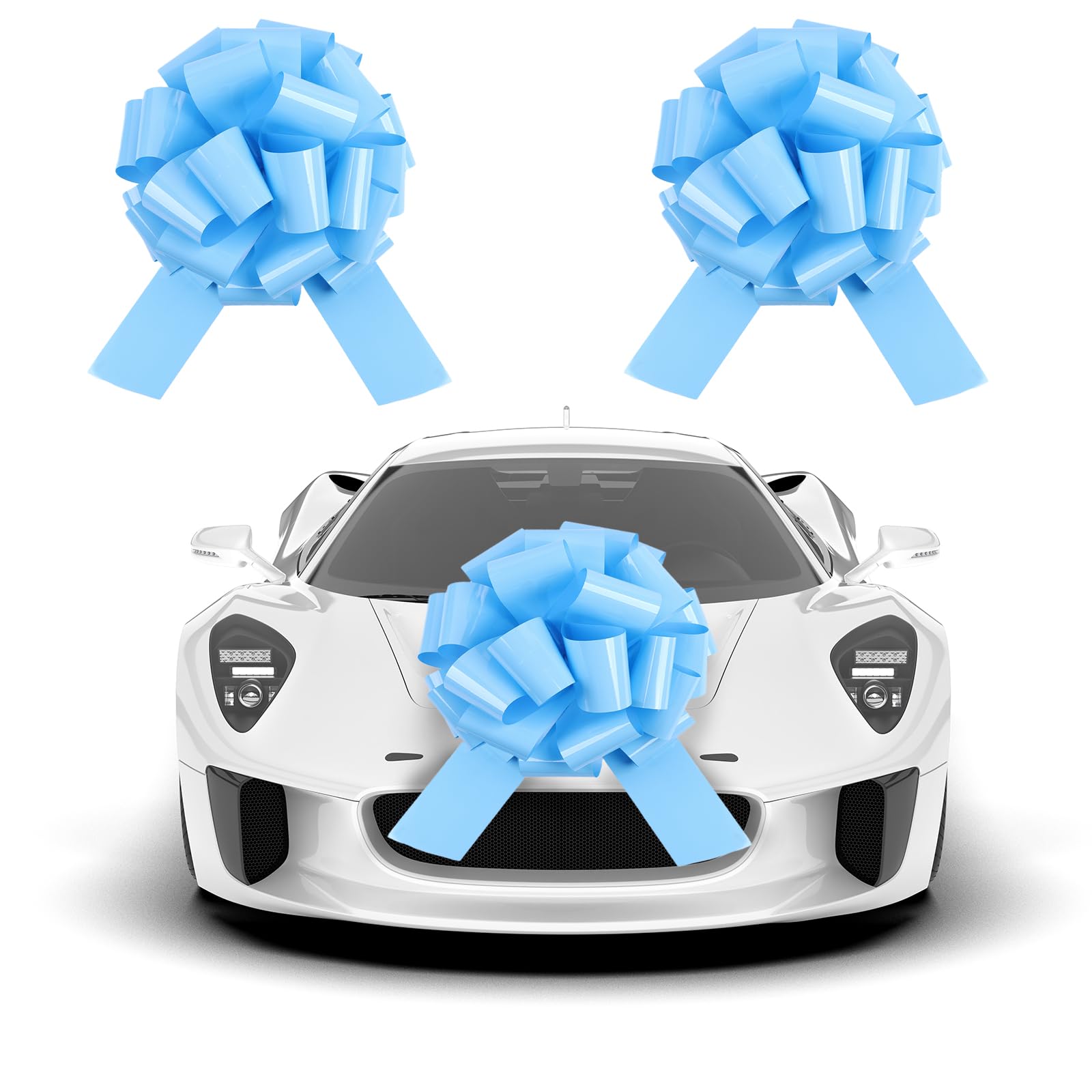 1Pcs Ribbon Pull Bows,16" Wide, Gift Bows, Christmas, Presents, Birthday, Baby Shower, Gift Basket,Wedding, Reception, Easter,Decoration, Office, Classroom, Fundraiser. (Light Blue)