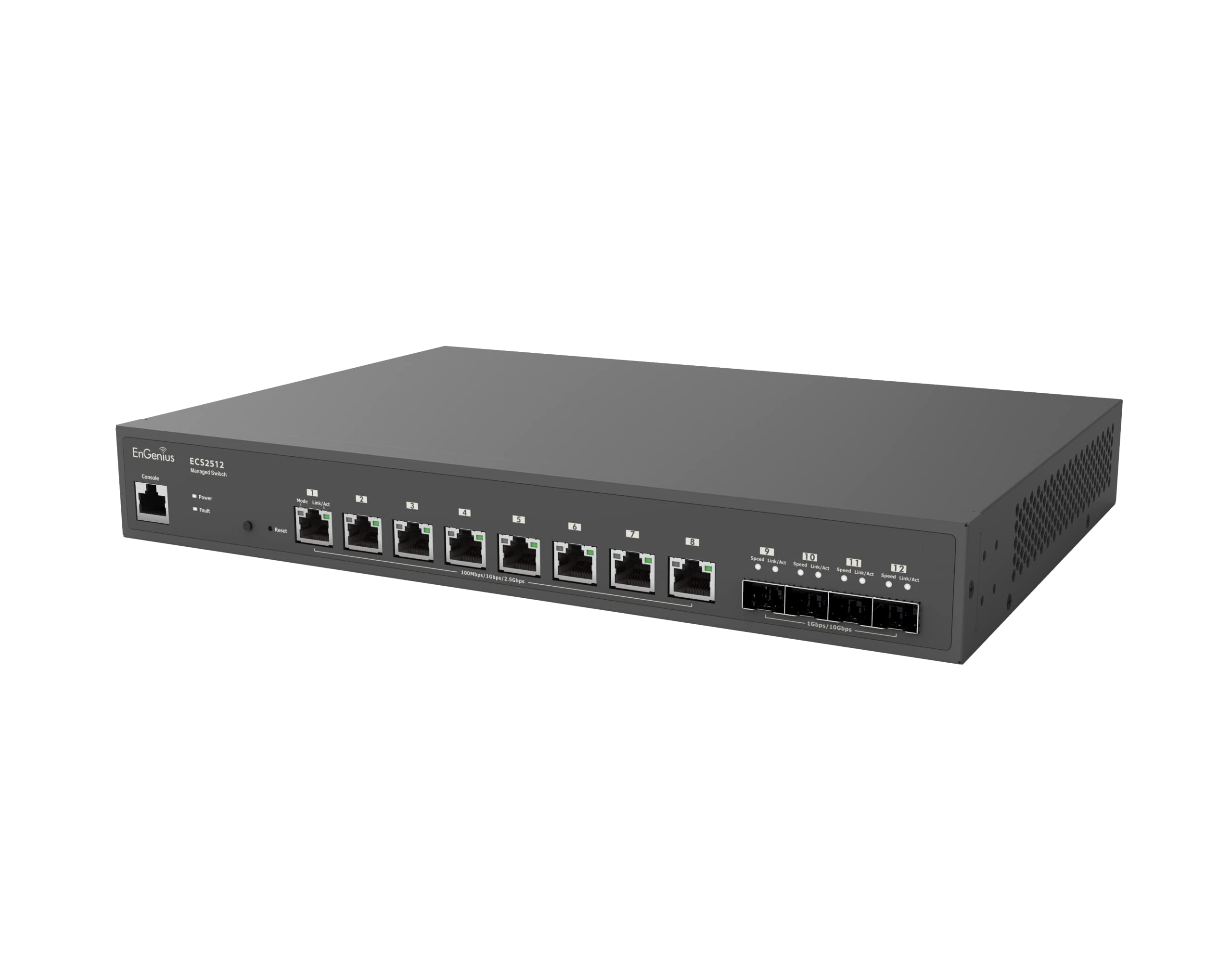 EnGenius Cloud (ECS2512FP) | Multi-Gigabit 2.5G 8-Port PoE++ Switch | 4 SFP+ Uplink Ports