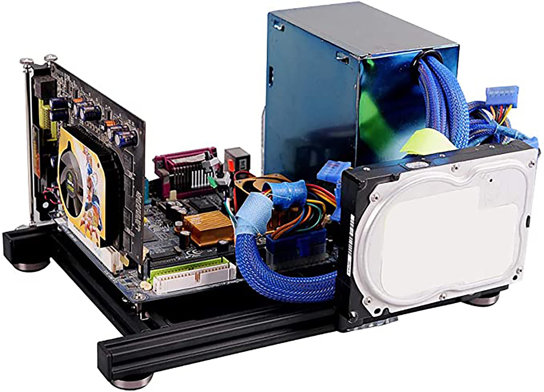ITX Motherboard PC Computer Case,Mini ITX Open Air Frame Computer Overclock Case Computer Motherboards PC Test Bench, Aluminum Mod Base Motherboard