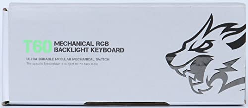 60% Compact Type c - Usb Wired Mechanical Keyboard UK, Blue Switch, RGB Backlit Rainbow LED, Anti-Ghosting, Media Keys, Laser carving, Ergonomic Aesthetic, for Computer PC Laptop PS4 XBOX - Black