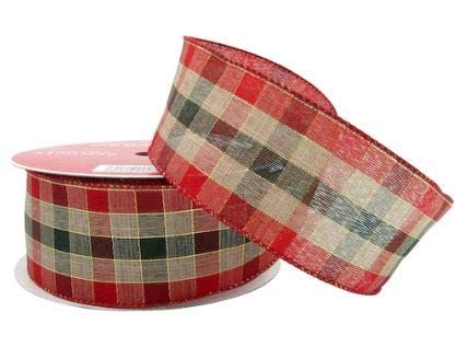 2.5" Wired Plaid Ribbon by Celebrate It Christmas