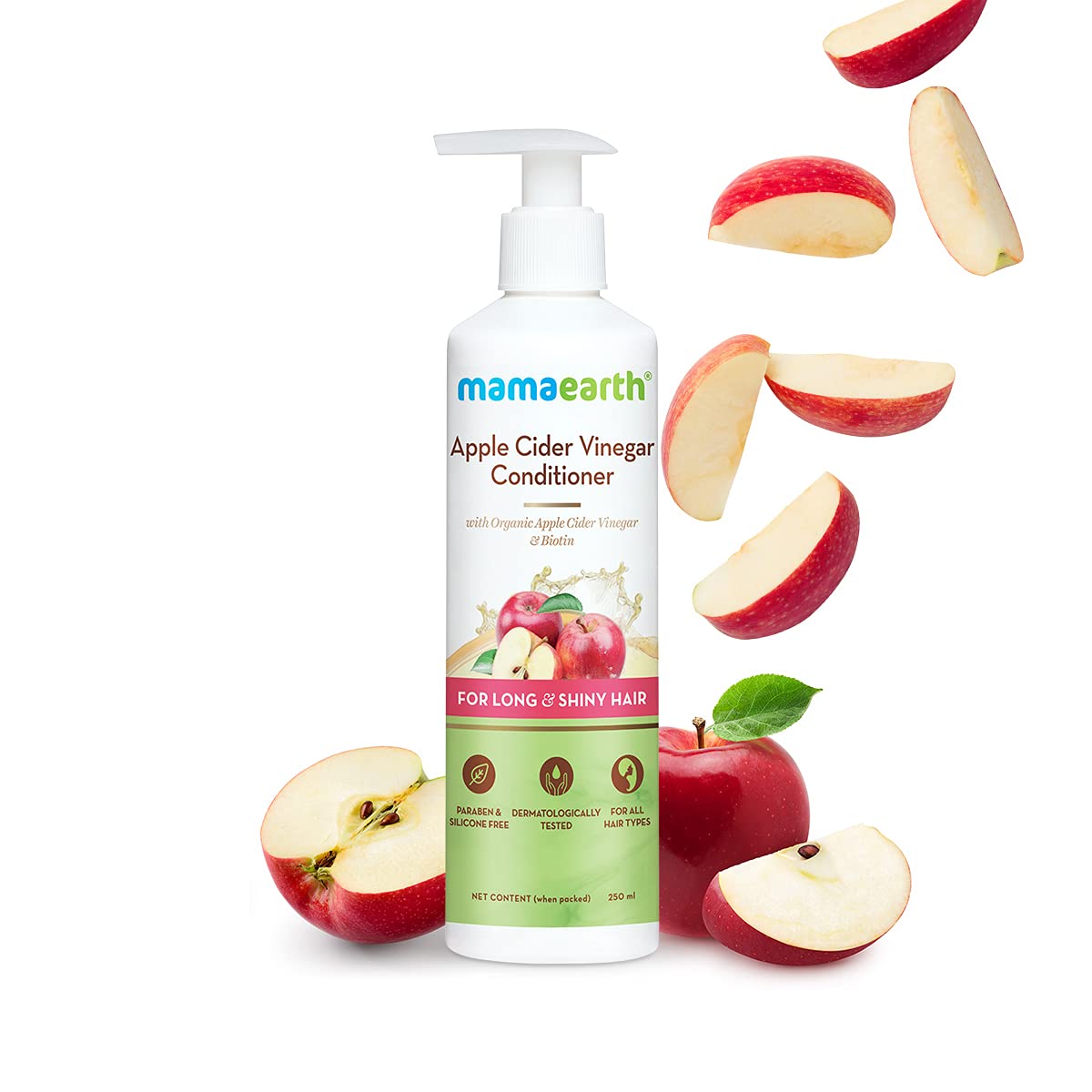 MAMAEARTH Apple Cider Vinegar Conditioner with Organic Apple Cider Vinegar & Biotin for Long & Shiny Hair β 250ml