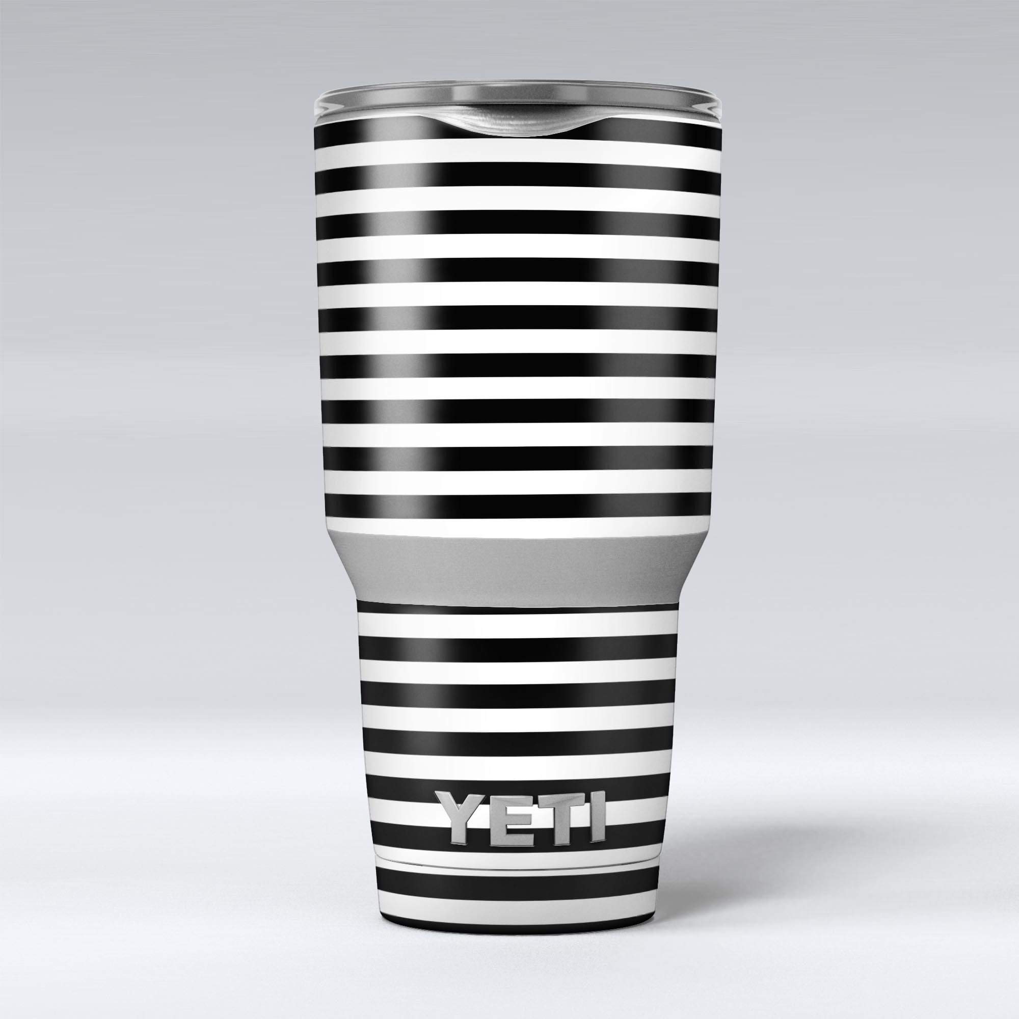 Design Skinz Slate Black Bold Hoizontal Lines - Skin Decal Vinyl Wrap Kit Compatible with The Yeti Rambler Cooler Tumbler Cups