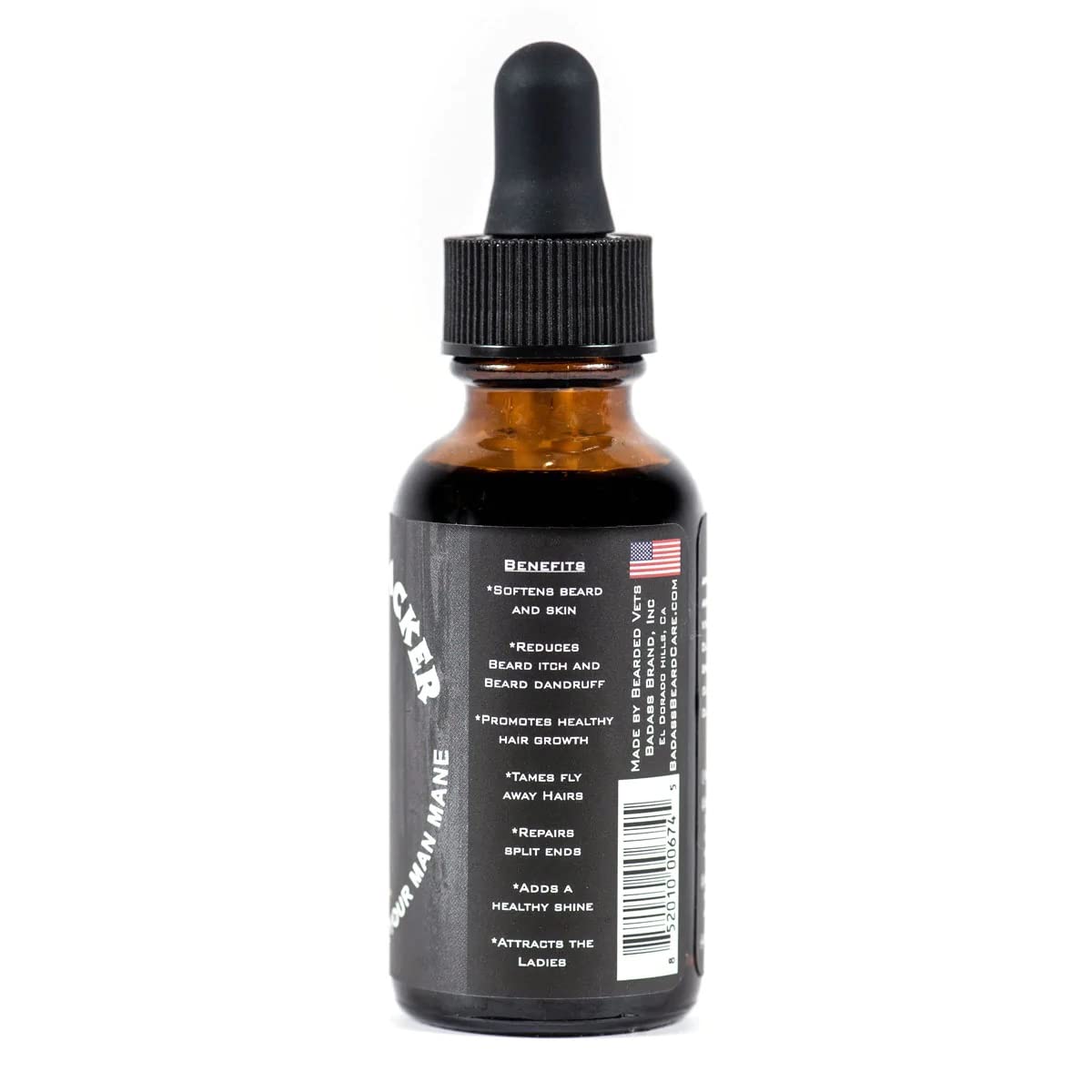 Badass Beard Care Beard Oil For Men - The Bushwhacker Scent 1 oz - All Natural Ingredients Keeps Beard and Mustache Full Soft and Healthy