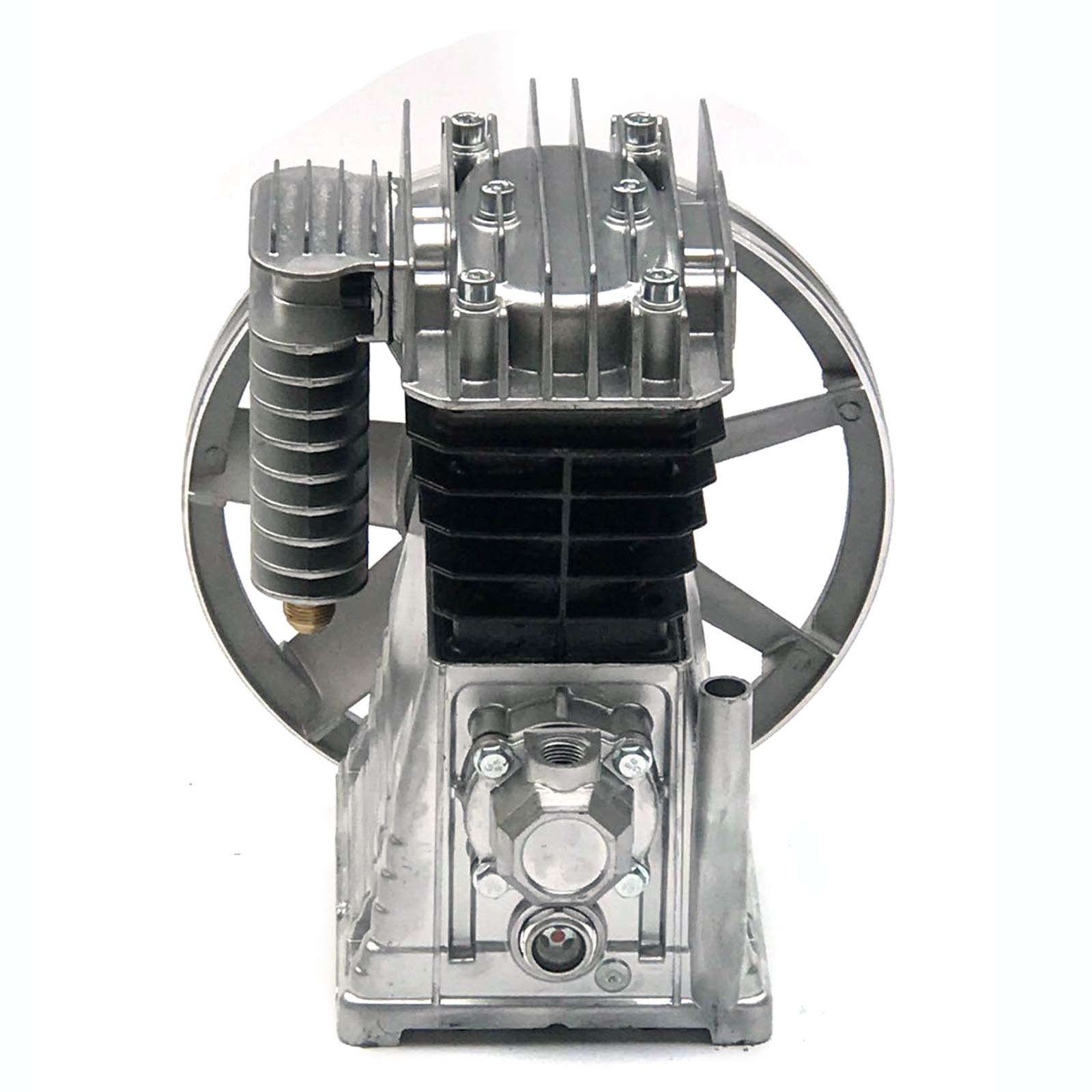 2HP Air Compressor Pump, 1.5KW Piston Twin Cylinder Air Compressor Head Pump Aluminum Oil Lubricated Pump With Silencer 175L/min Air Compressor Pump Replacement