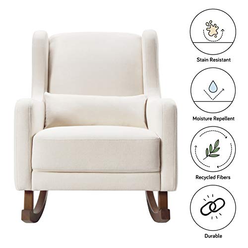 Babyletto Kai Rocker in Performance Natural Eco-Twill, Water Repellent & Stain Resistant, Greenguard Gold and CertiPUR-US Certified