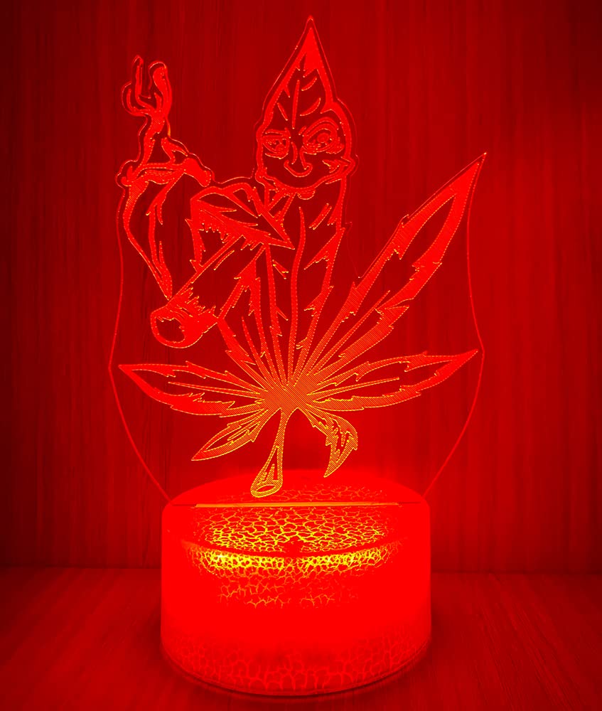 Yooce 420 Leaf 3D LED Table Lamp Night Light Optical Visual Illusion Home Decor Lighting