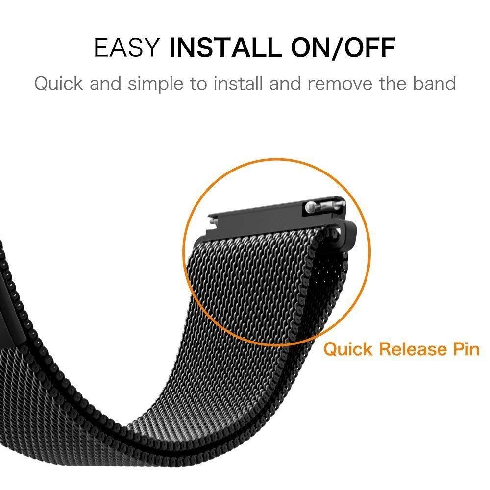 ACESTAR 2Pack Compatible with Samsung Galaxy Watch 46mm/Galaxy Watch 3 45mm bands,2Pack 22mm Stainless Steel Metal+Mesh Loop Bands for Galaxy 3 Watch Bands 45mm/Galaxy S3 Bands Men Women