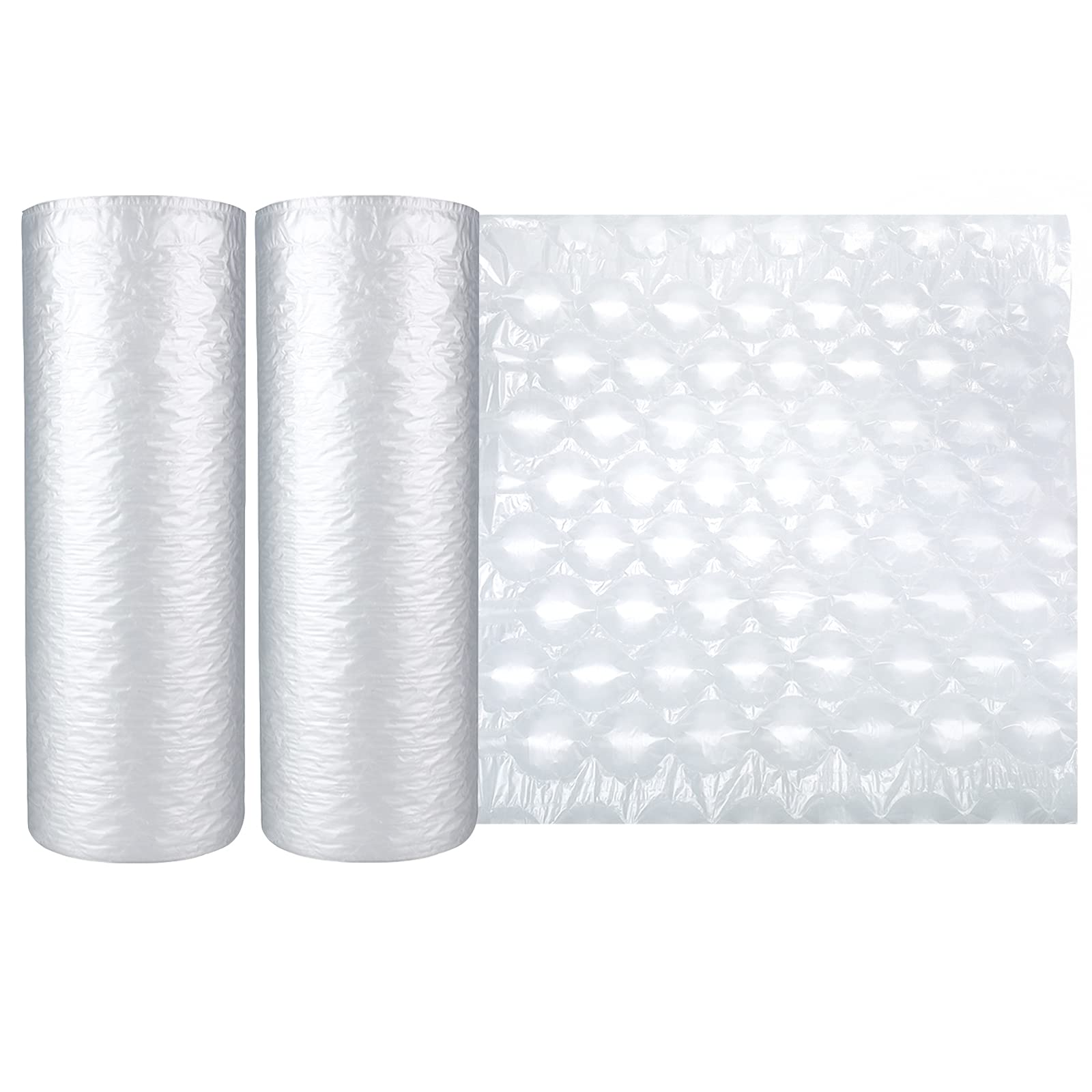 2 Rolls Air Cushion Film 985ft Length Each Roll, Total Length 1970ft, Size 15.7inch x 11.8inch, Air Pillow Bubble Bags Film, Air Cushion Machine Not Included