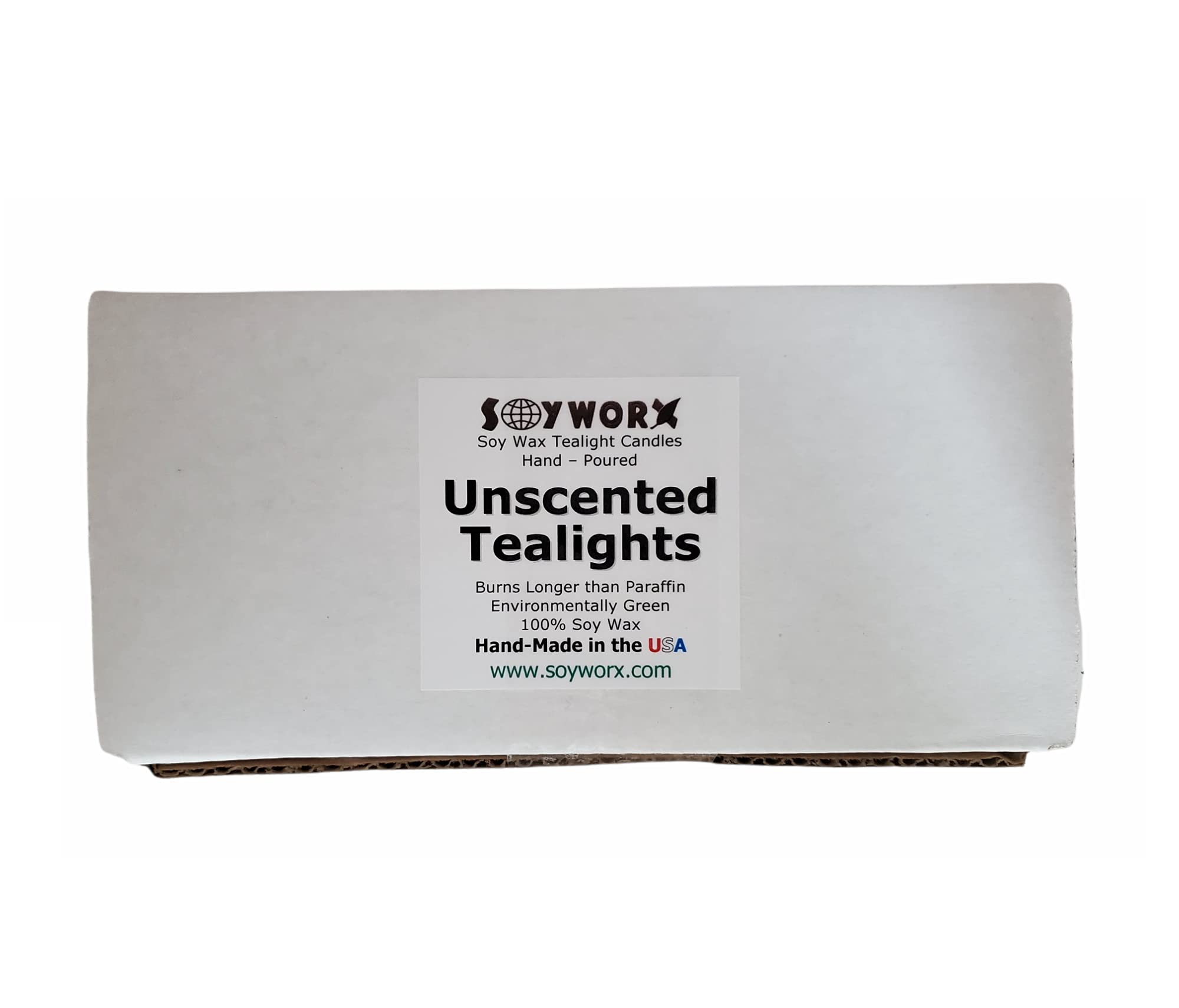 50 Soy Tealights by Soyworx Unscented All Natural Color White Tea Light