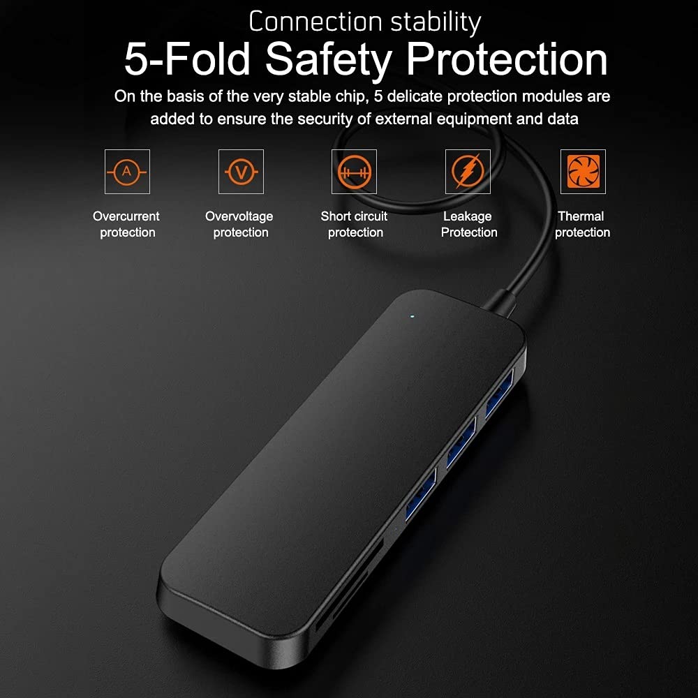 SHYPT USB C Hub USB Hub 3.0 Multi USB Splitter Adapter 3 Port Card Reader High Speed Type C Mini USB-Hub Extension Cable
