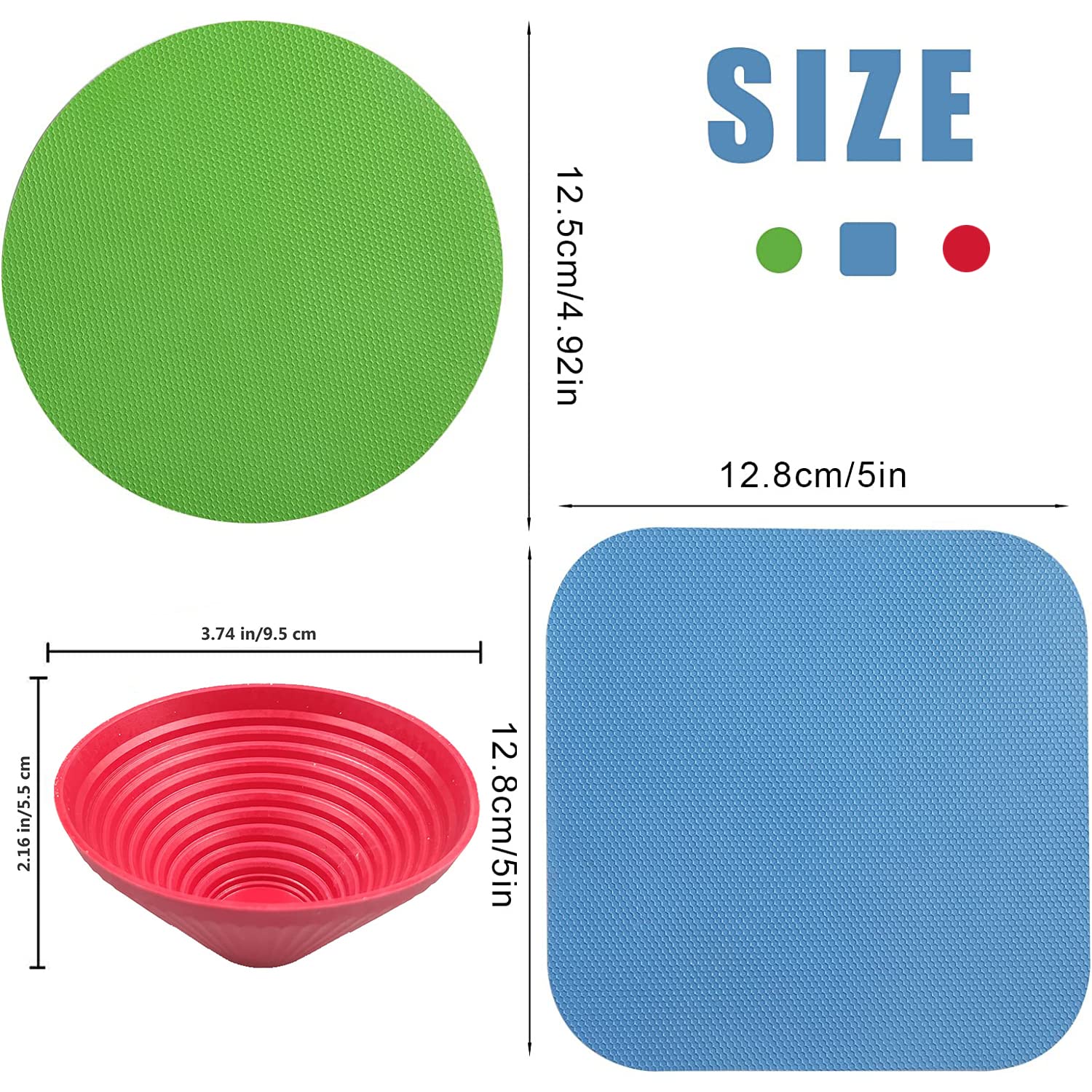 3 pcs Jar Opener Gripper Pads, Rubber Jar Grippers Multi-function Jar Opener for Seniors with Arthritis Weak Hands Kitchen Coasters