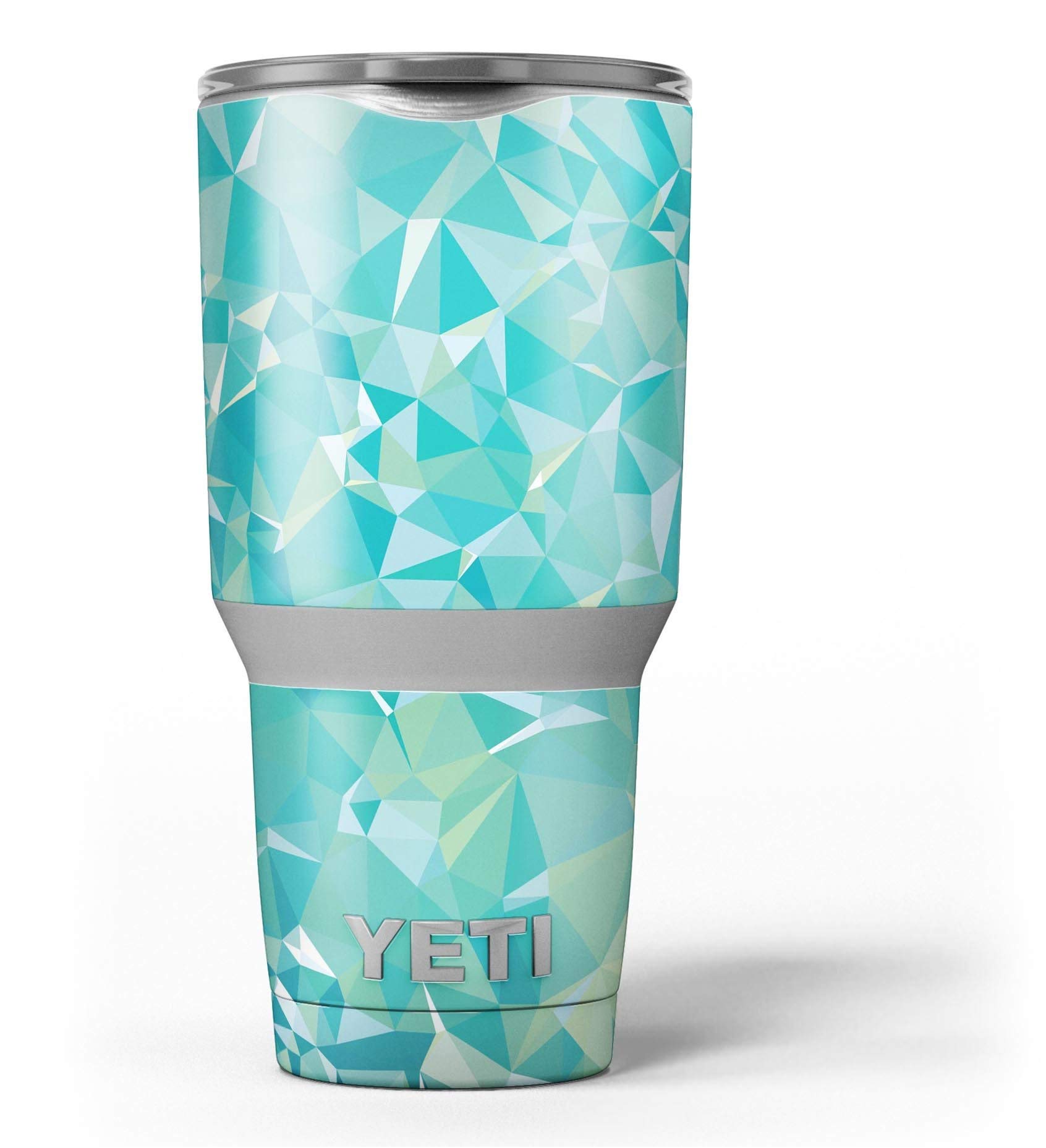 Design Skinz Teal Geometric V13 - Skin Decal Vinyl Wrap Kit Compatible with The Yeti Rambler Cooler Tumbler Cups