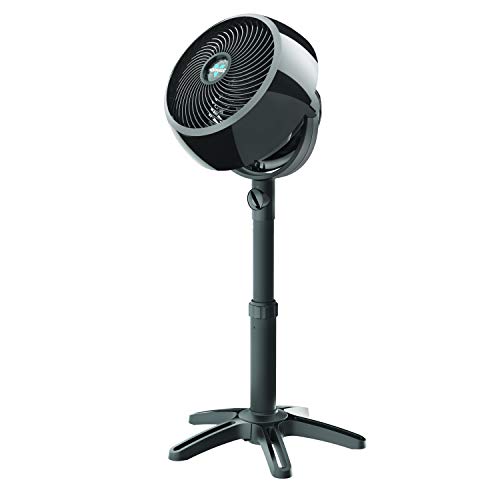Vornado 7803 Large Pedestal Whole Room Air Circulator Fan with Adjustable Height, 3 Speed Settings, Removable Grill for Cleaning, Black & 133 Compact Air Circulator Fan