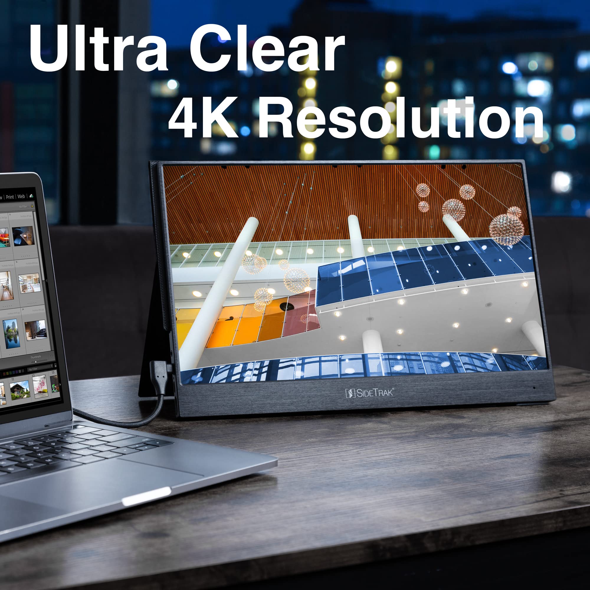 SideTrak Solo 15.6β 4k Touchscreen Portable Ultra HD LED Monitor, Laptop Dual Screen Computer Extender for PC, Gaming & Chrome, Powered by USB-C or HDMI & USB-A