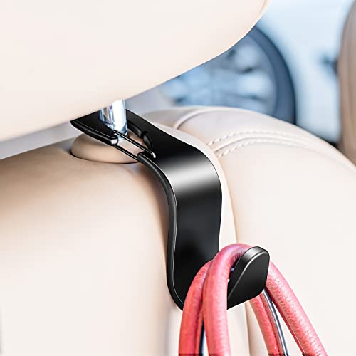 4 Pack Vehicle Back Seat Headrest Hook Hanger for Purse Grocery Bag Handbag
