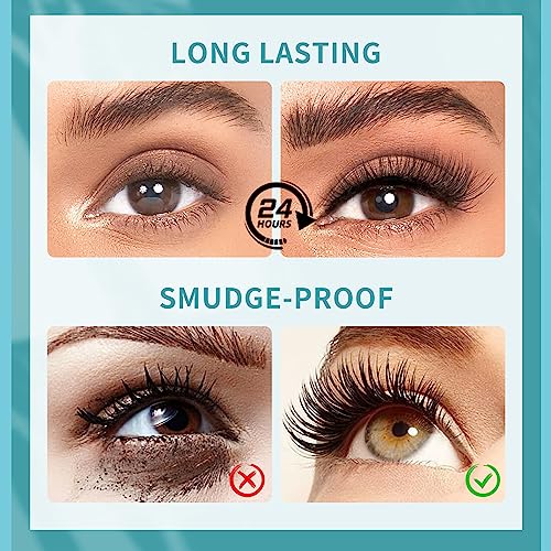 2 Pack New Thrive Liquid Mascara, Black Mascara for Natural Lengthening and Thickening Effect,Waterproof & Smudge-Proof Mascara, No Flaking/No Clumping