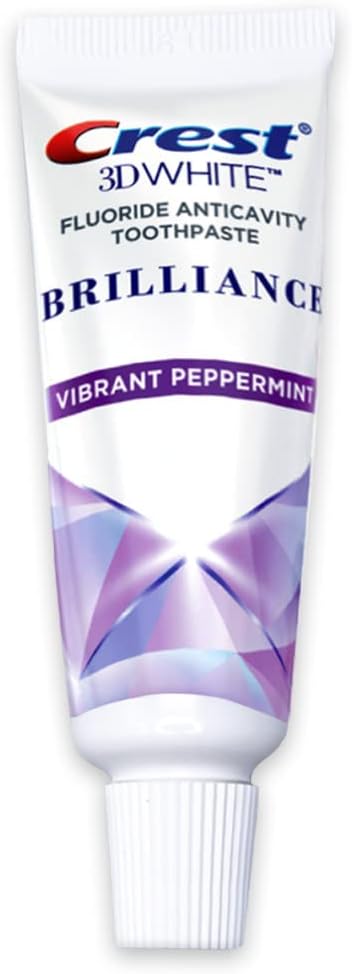 Crest 3D White Brilliance Toothpaste, Vibrant Peppermint, Travel Size 0.85 oz (24g) - Pack of 4