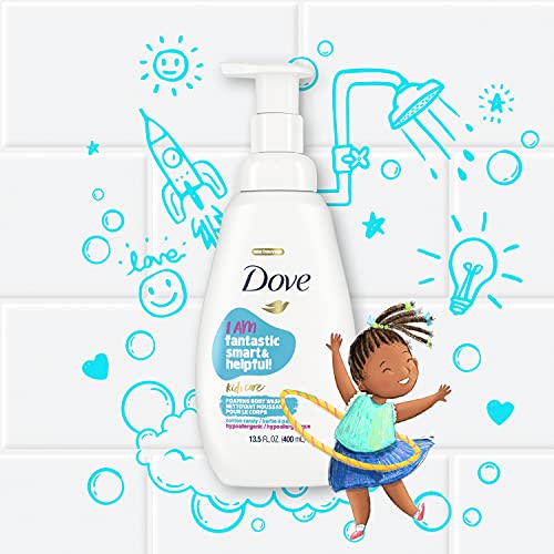 Dove Foaming Body Wash 4 Count For Kids Cotton Candy Hypoallergenic Skin Care, 13.5 Fl Oz