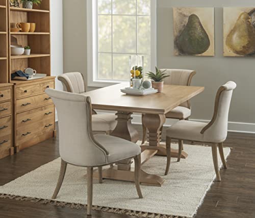 Powell Rustic Honey Solid Pine Double Pedestal Design Dining Sophia Table