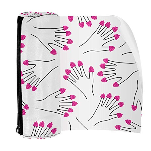 Raspberries On All Fingers Hand Pattern Pencil Bag Pen Case Stationary Case Pencil Pouch Desk Organizer Makeup Cosmetic Bag for School Office