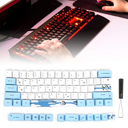214 73 Pcs PBT Sublimation FiveFaced Dyed Keycaps PC Parts with Rich Colors,for Mechanical Gaming Keyboard (6064 Penguins)