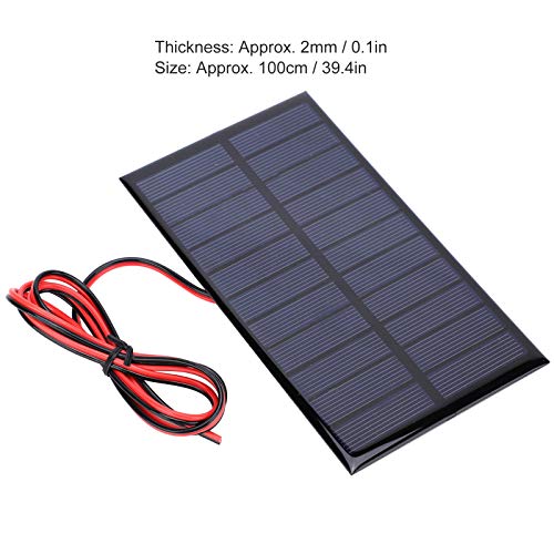 2Pcs Mini Solar Panel Cell Power Charger Module, Cell Board Module 100CM Red and Black Line 5.5V 1.6W