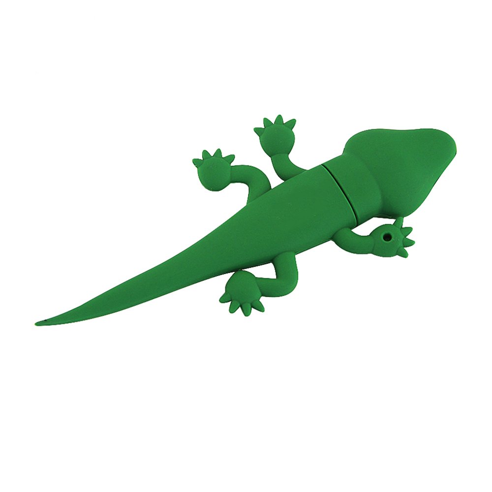 64GB USB 2.0 Flash Drive Cute Animal Green Gecko Lizard Shape Memory Stick Jump Drive Thumb Drives Flashdrive Pendrive