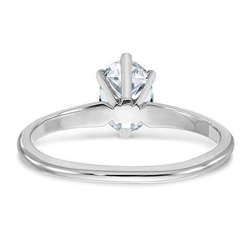 14k White Gold 1.0ct. 7x5mm Oval Colorless Moissanite Solitaire Engagement Ring Sz9 Size 9