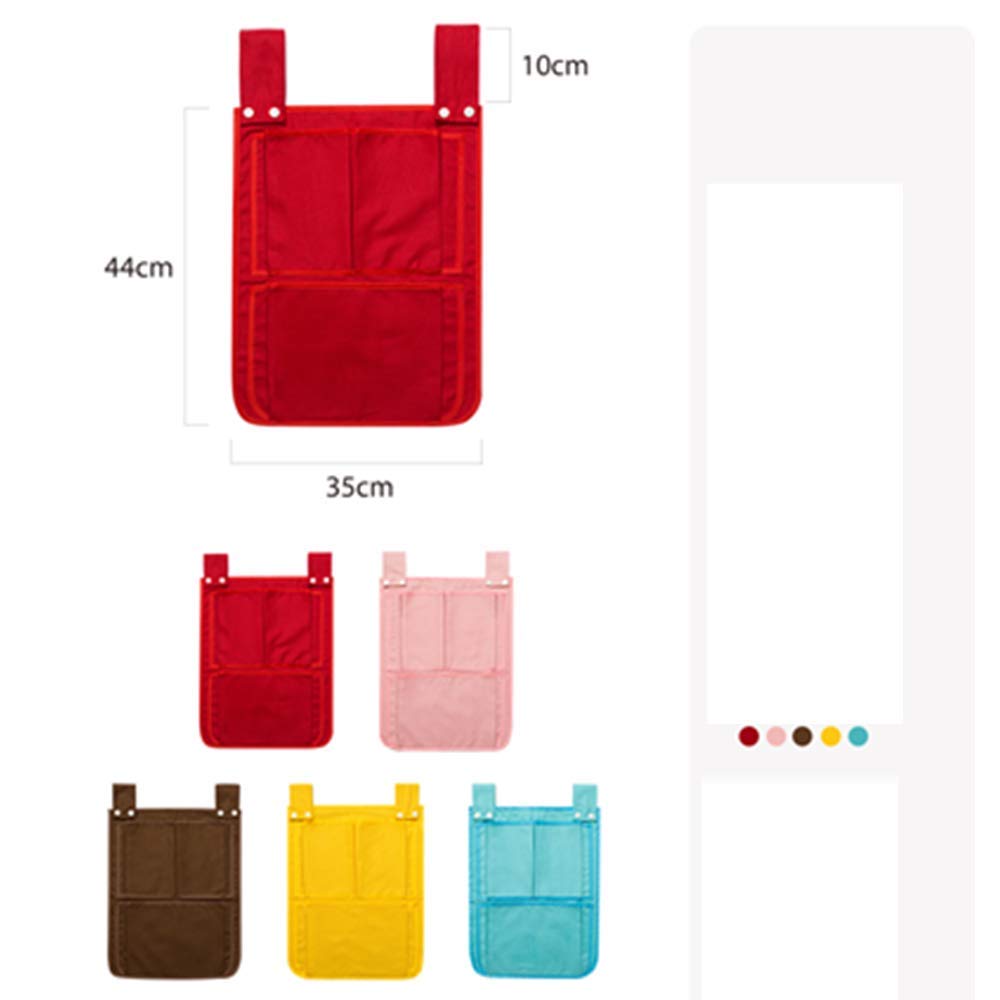 SiyuXinyi Pockets Bedside Storage Bag Caddy Hanging Diaper Organization for Baby Essentials, Hang on Crib, Practical hanging storage bag,Suitable Dormitory, double bed, Bedside storage!(red)