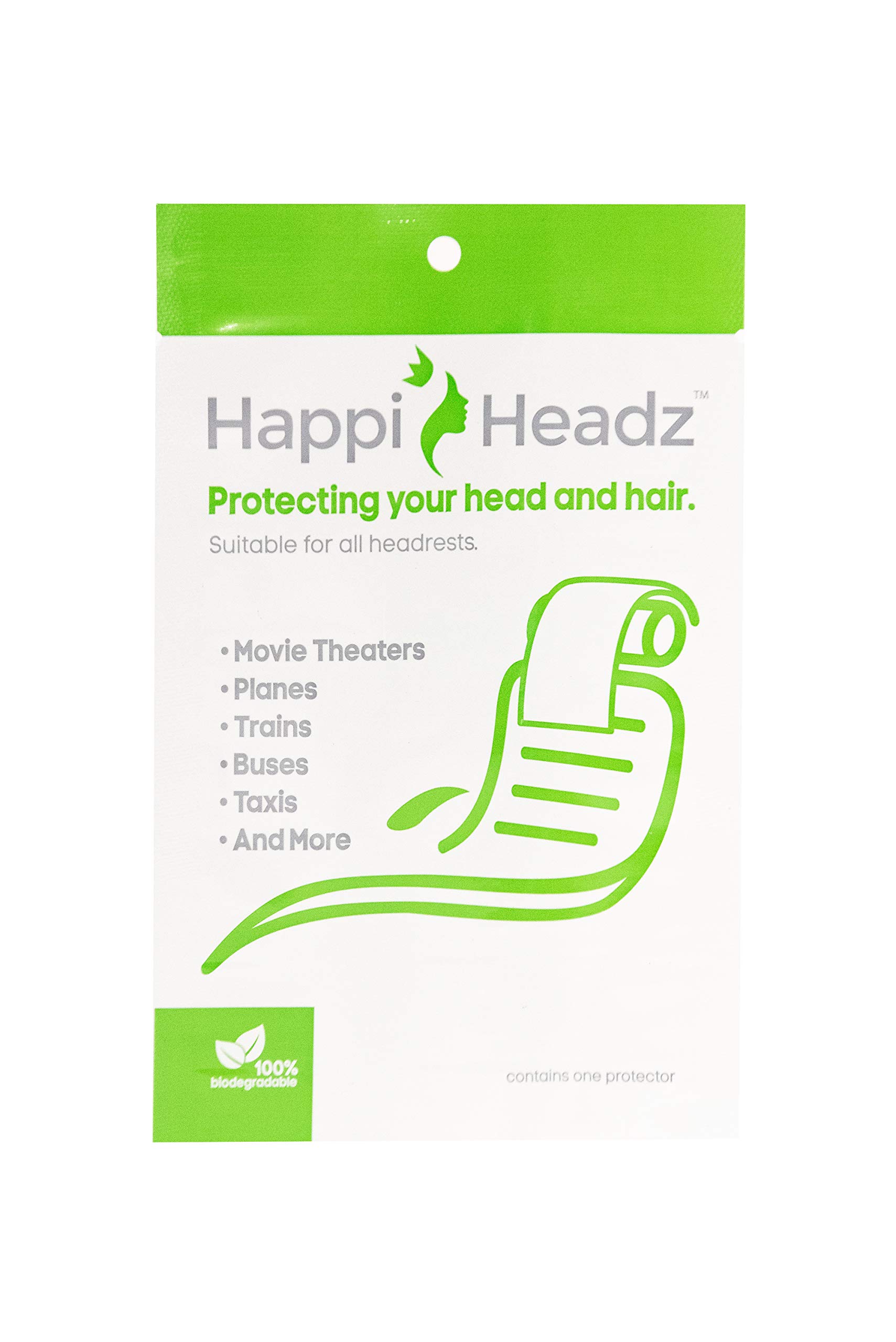 Happi Headz Travel Protector for headrest and seat Cover. Use it in Airplanes, theaters, Buses, Trains, Restaurants (1 Pack)