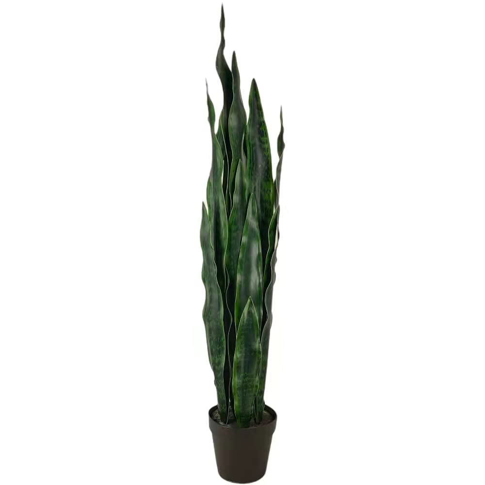 Ailimama Artificial Snake Plant 39 Inch Yellow Fake Sansevieria, Perfect Faux Plants for Home Garden Office Store Decoration