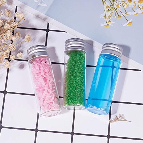 BENECREAT 20 Pack 15ml/0.5oz Glass Bottles Sample Vials with Screwed Aluminum Caps for Wishing Message Bottle, Sample Liquid, Arts & Crafts, Wedding Favors Decorations
