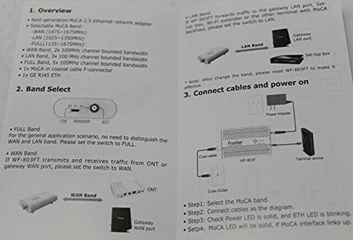 NBS Frontier Fios Formerly Verizon WF-803 FT MoCA 2.5 to Ethernet Bridge WAN/Full/LAN Selector Up to 2.5Gbps Bandwidth with existing coaxial Cables Great Companion for Home mesh Wi-Fi, White
